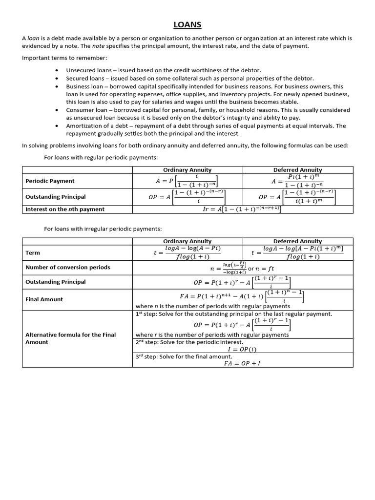Loans: Loan Note | PDF | Loans | Debt