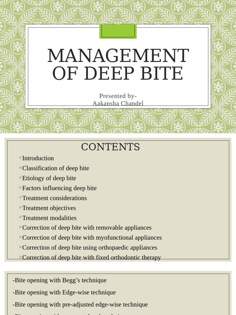 deep bite | PDF | Orthodontics | Primate Anatomy