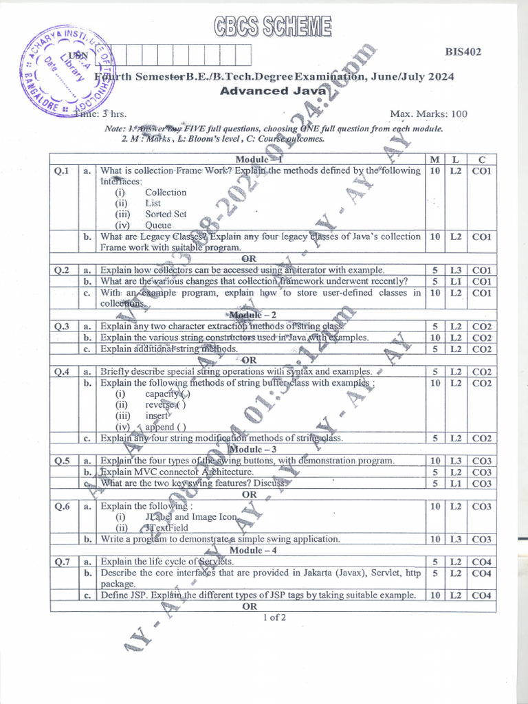 Bis402 July 2024 Vtu QP | PDF