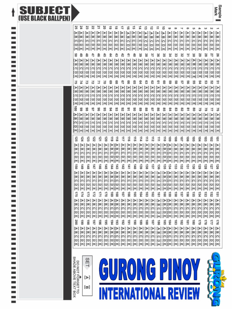 LET Answer Sheet | PDF