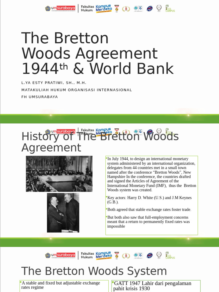 The Bretton Woods Agreement 1944 & WB | PDF