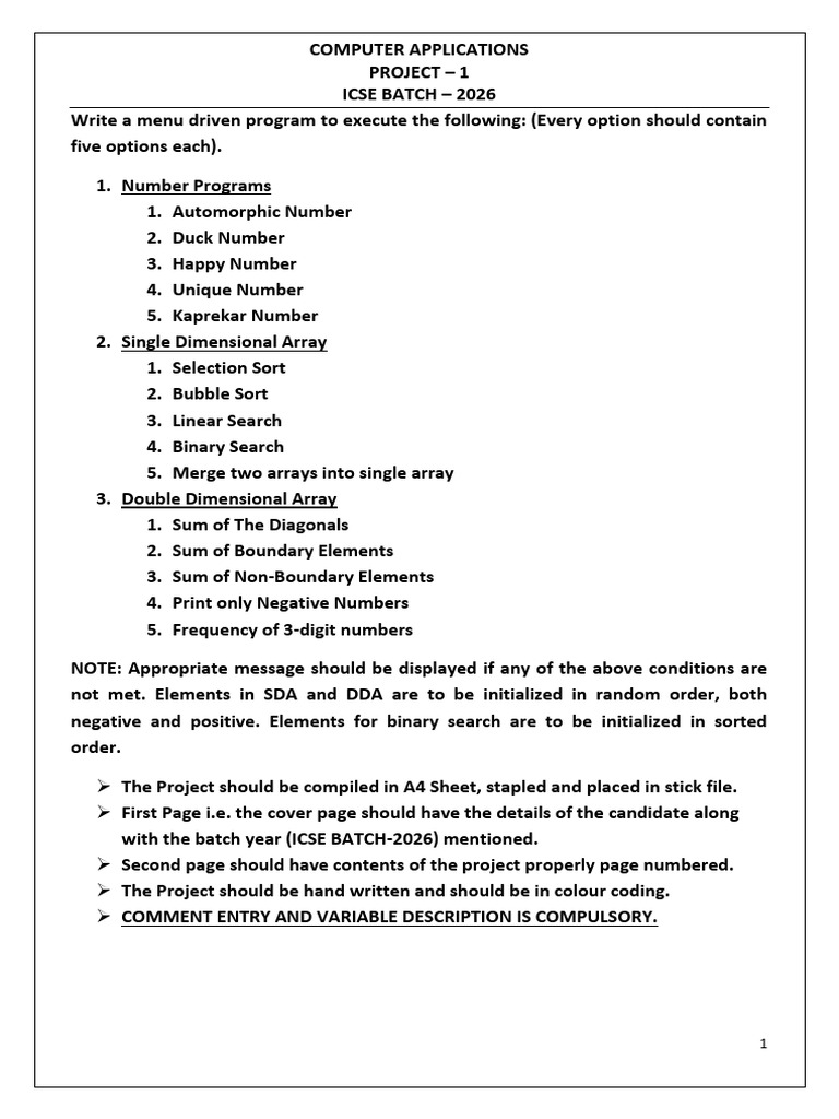 Computer Applications Project - X - 2025-26 | PDF | Computer Programming