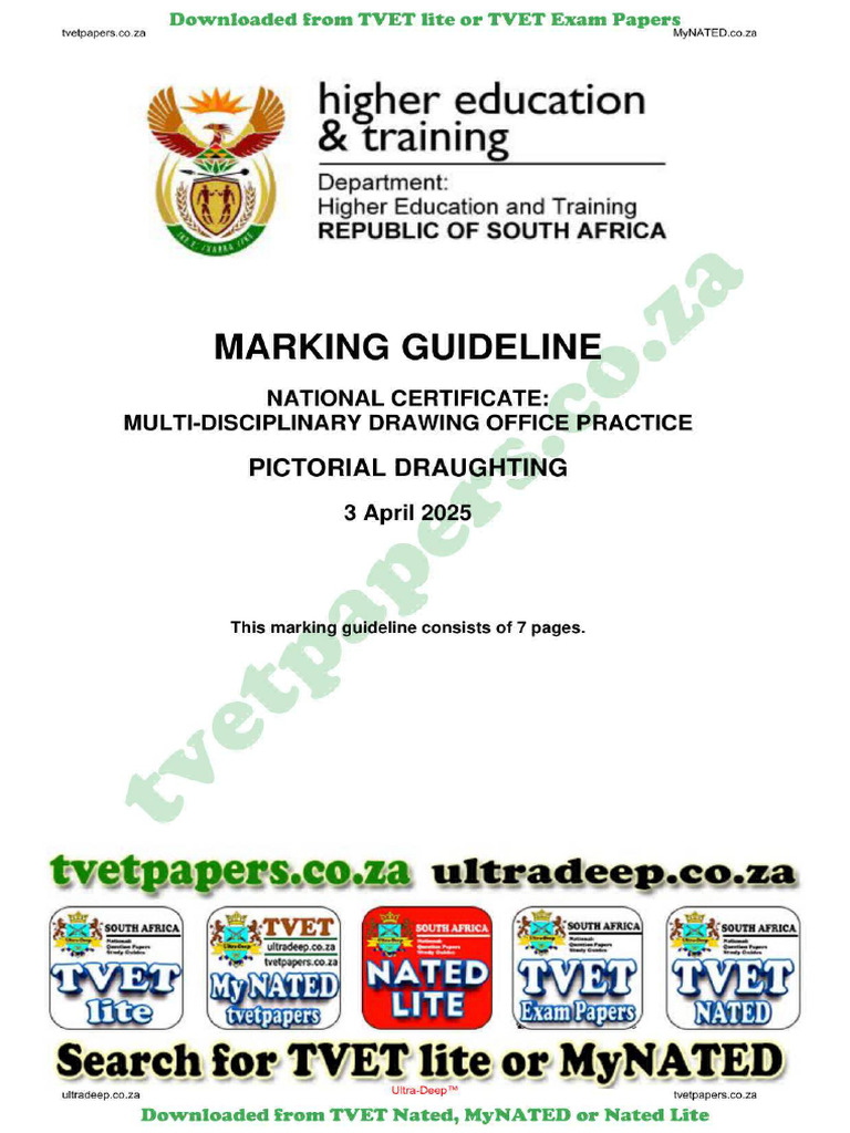 t1280 - Pictorial Draughting n4 Memo Apr 2025 - Tvetpapers - Co.za | PDF