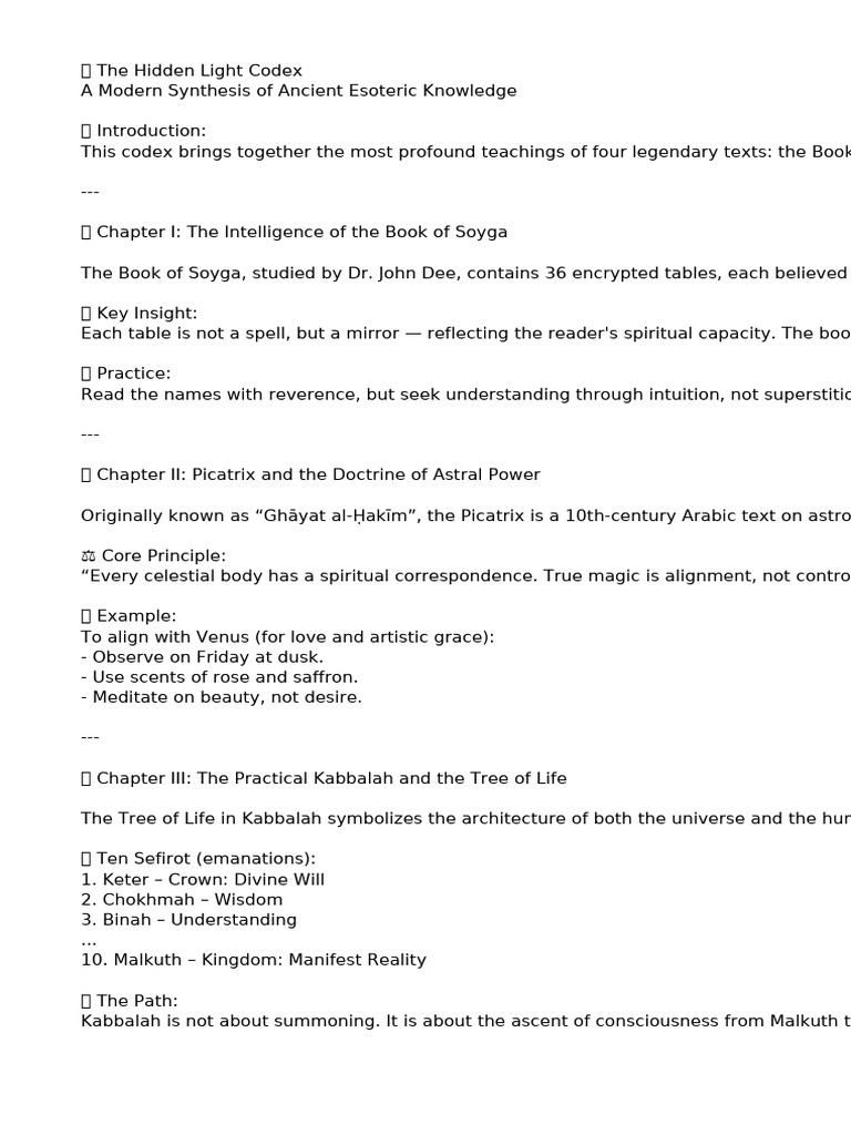 The Hidden Light Codex | PDF