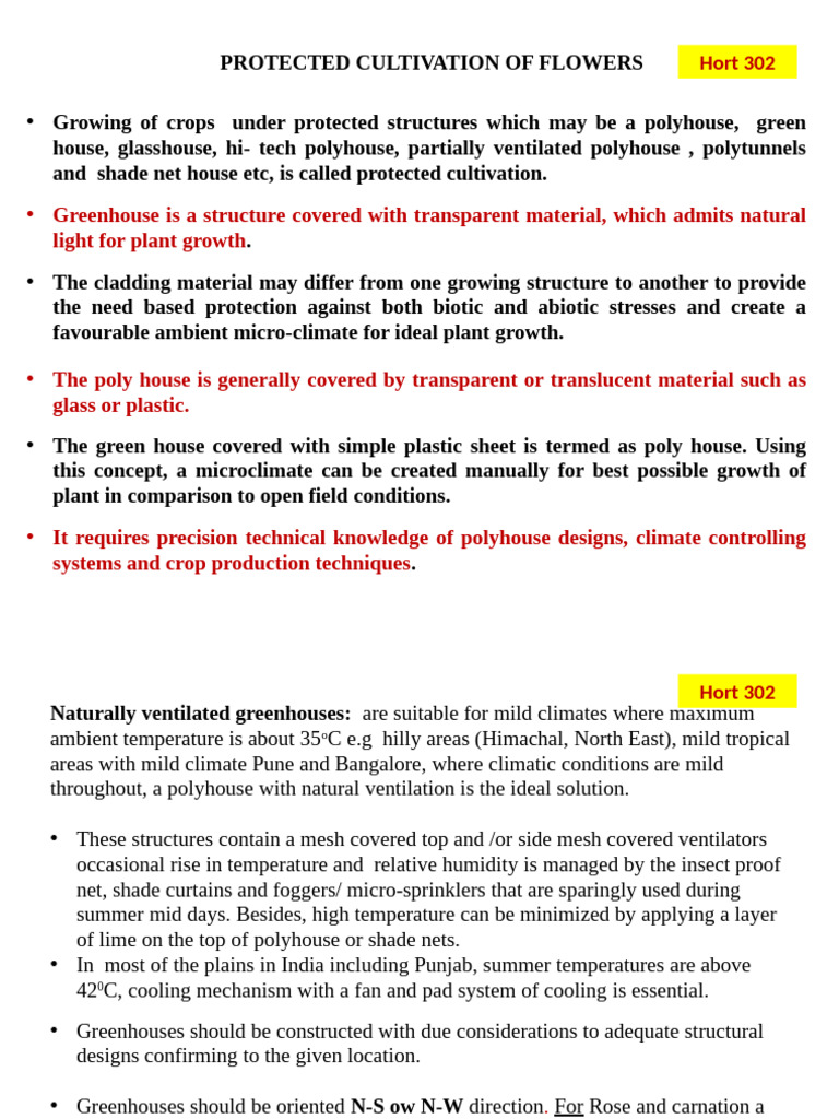 Protected Cultivation of Flower Crops | PDF | Greenhouse | Pruning