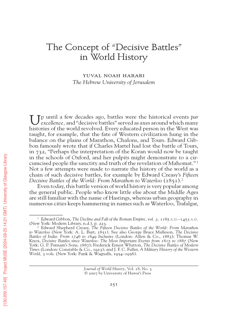 The Concept of ‘Decisive Battles’ in World History | PDF | Crusades | Battles