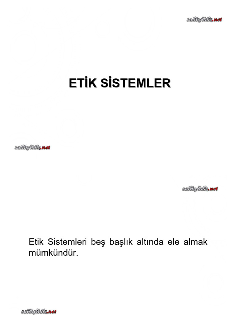 Etik Sistemler | PDF