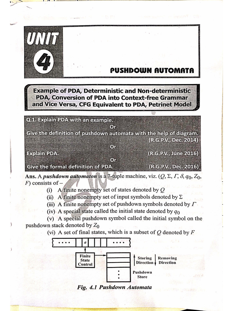 Shivani Pushdown Automata | PDF