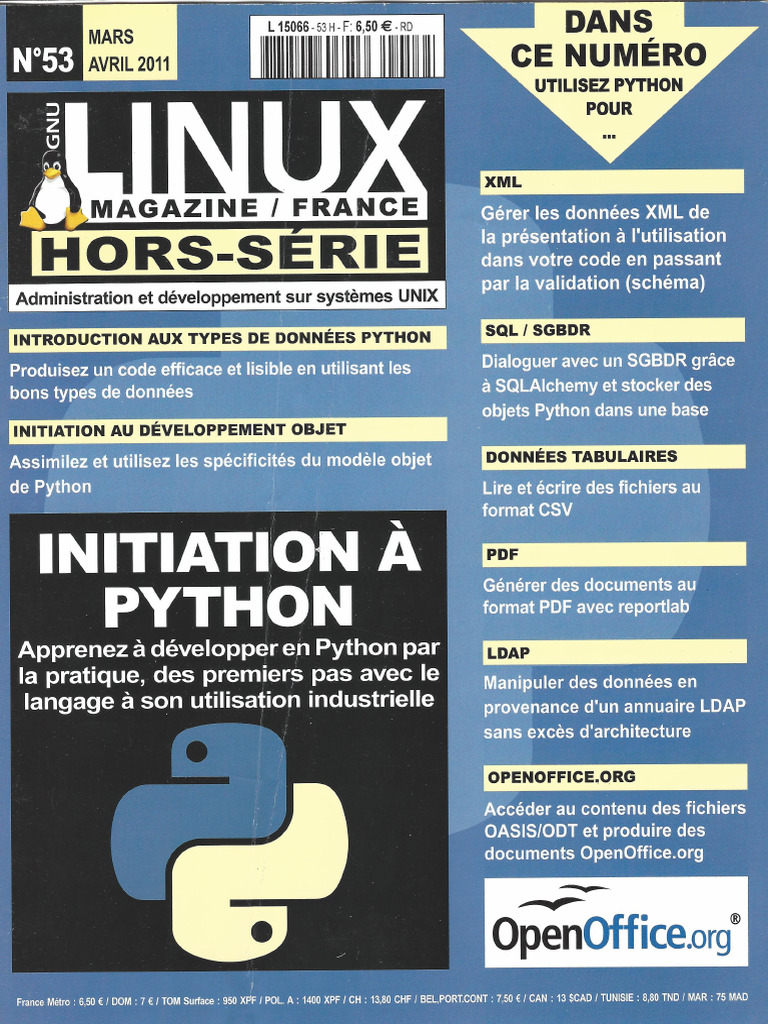 GNU Linux Magazine HS - 2011.03 - HS53 - Initiation A Python | PDF