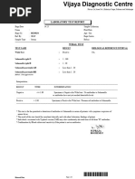Widal Test Report for Typhoid Fever | PDF | White Blood Cell | Blood