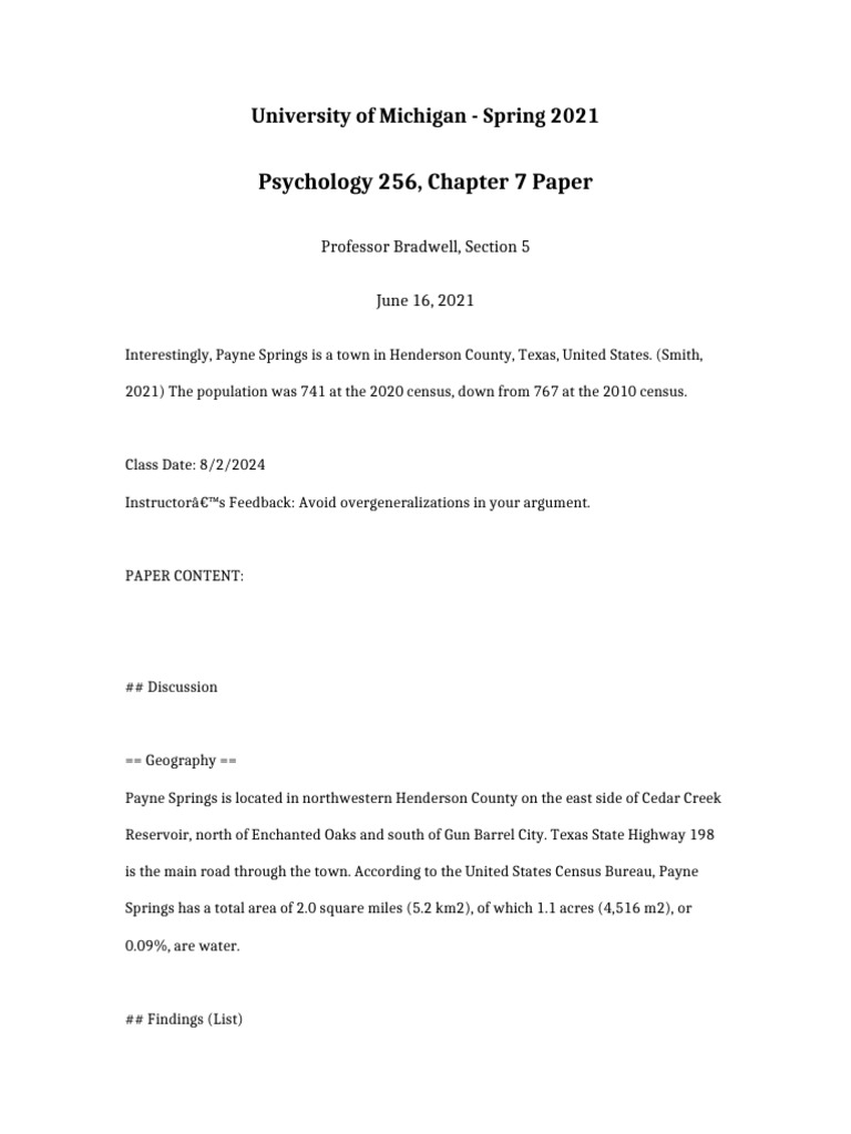 Psychology 256 Chapter 7 Paper | PDF | Race And Ethnicity In The United ...