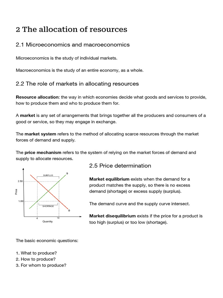 Economics Notes On The Allocation of Resources | PDF | Elasticity ...