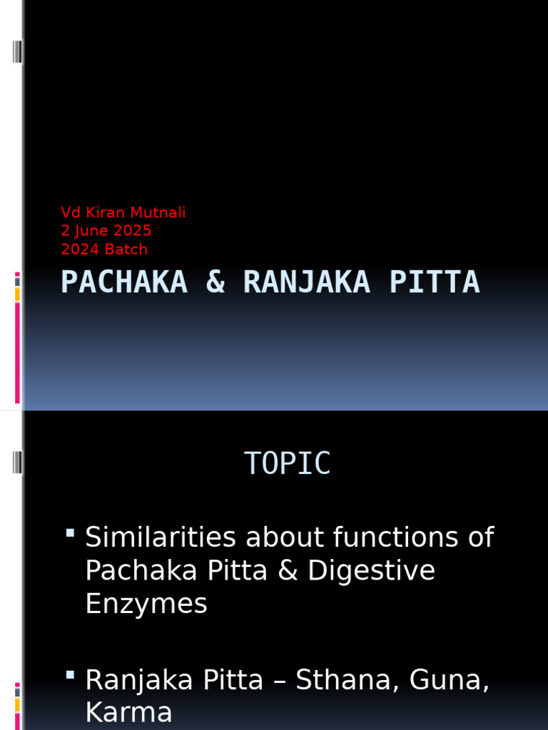 Understanding Pachaka & Ranjaka Pitta | PDF | Digestion | Stomach