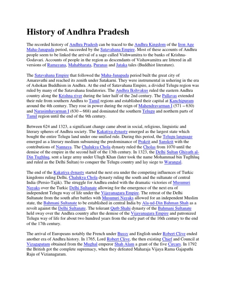 History of Andhra Pradesh | PDF | South India | Religion And Belief