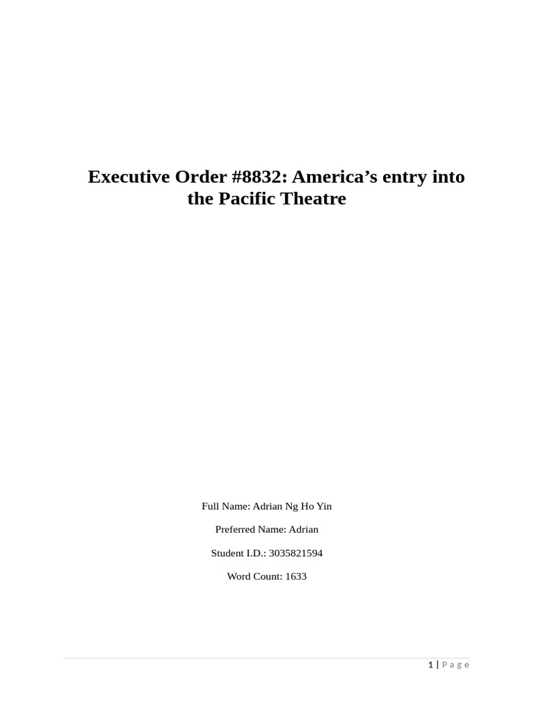 Pacific Ww2 Midterm Essay | PDF | Pacific War | Franklin D. Roosevelt