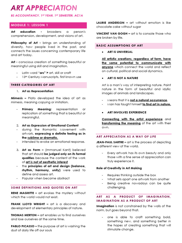 Art Appreciation Midterms | PDF | Composition (Visual Arts) | Color