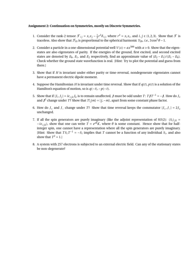 Discrete Symmetries in Quantum Mechanics | PDF