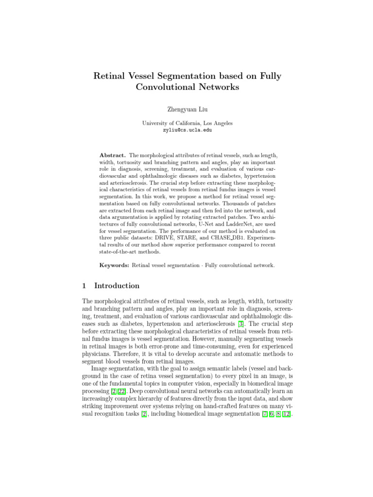 Retinal Vessel Segmentation Based On Fully Convolutional Networks | PDF | Signal Processing ...