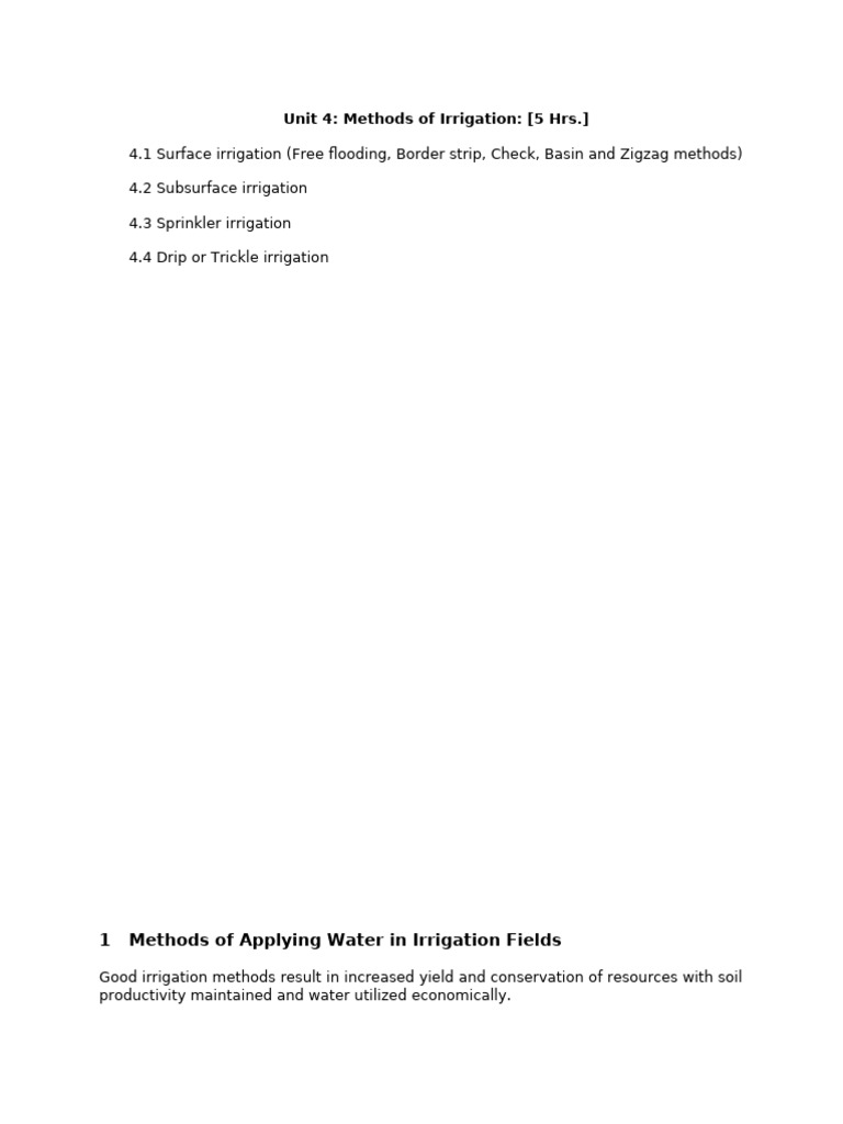 04. Chapter 4 Methods of Applying Water in Irrigation Fields | PDF ...