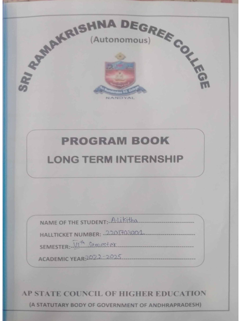 Long Term Internship A.likitha | PDF