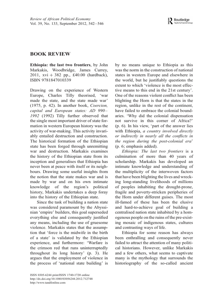 Ethiopia's State Formation and Conflict | PDF | Ethiopia