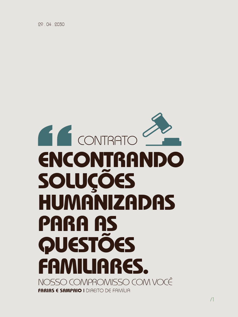 Capa de Contrato Moderno Escritório de Advocacia Tipográfico Verde Documento A4 PDF | PDF
