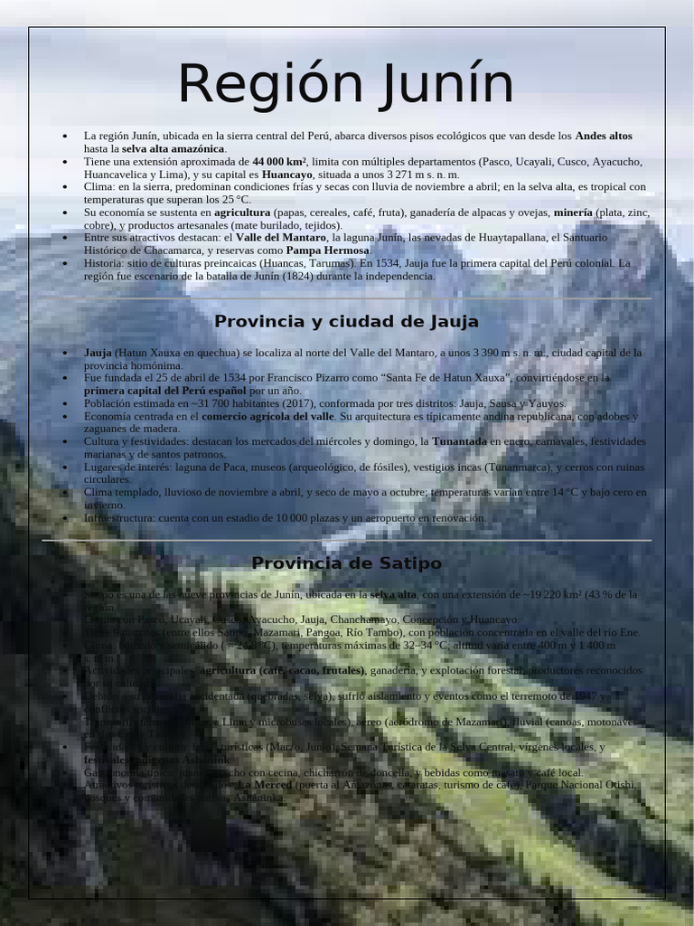 Junin Descripcion | PDF