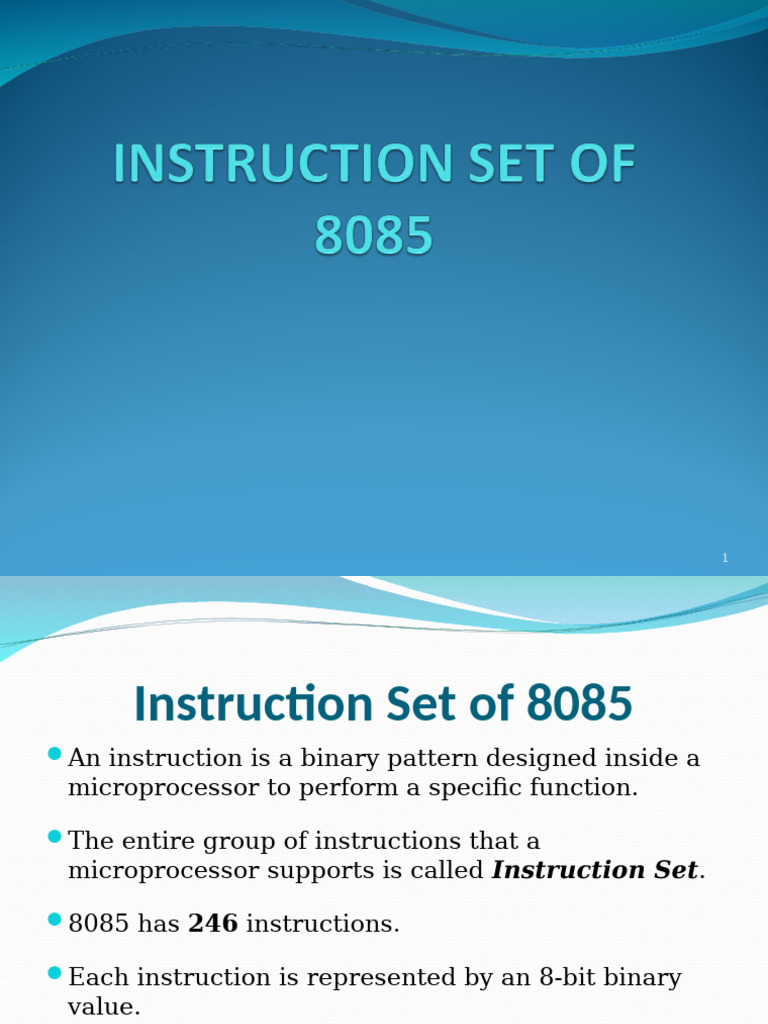 Instruction Set of 8085 | PDF | Computing | Computer Engineering