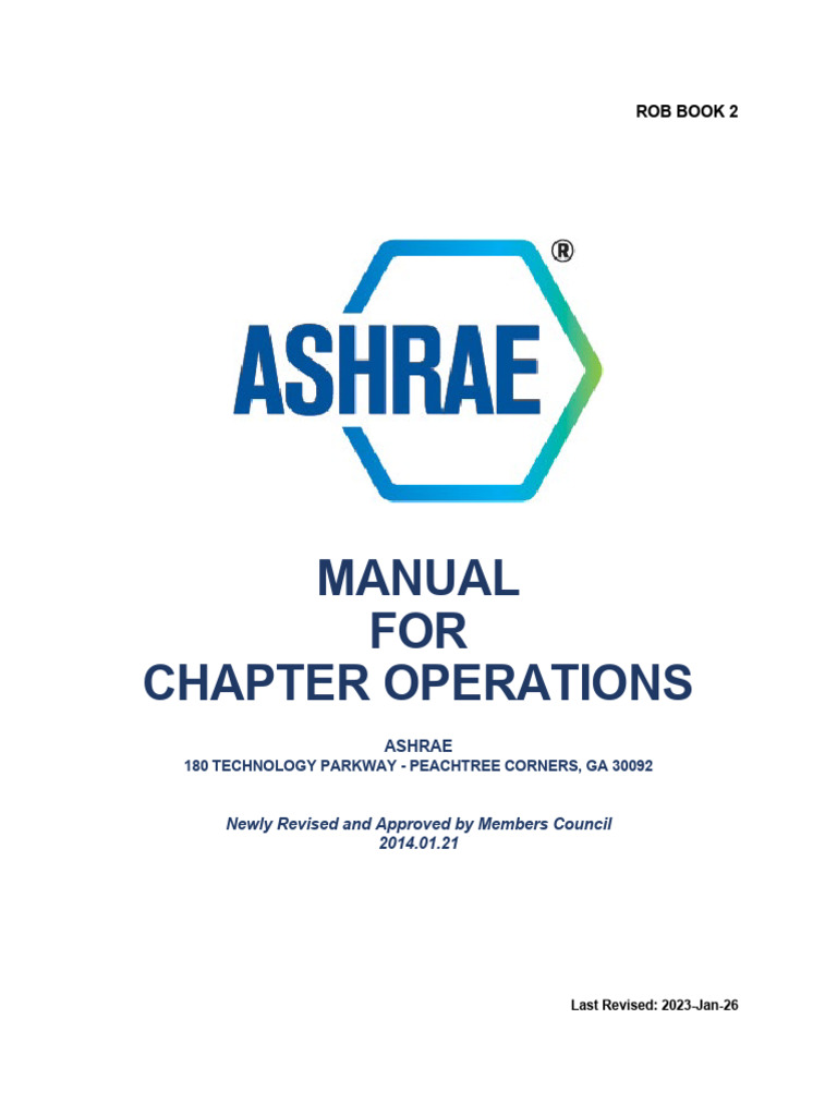 ASHRAE Manual Chapter Operation | PDF | Committee | Board Of Directors