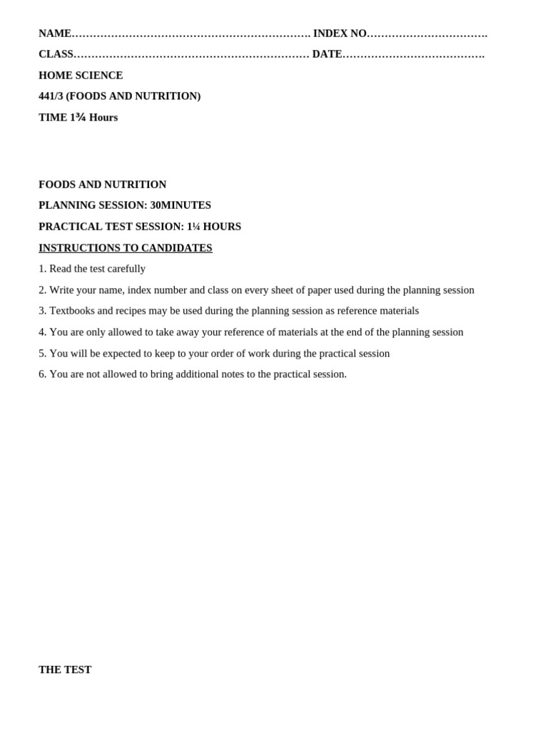 Home Science F3T3 PP3 QS | PDF