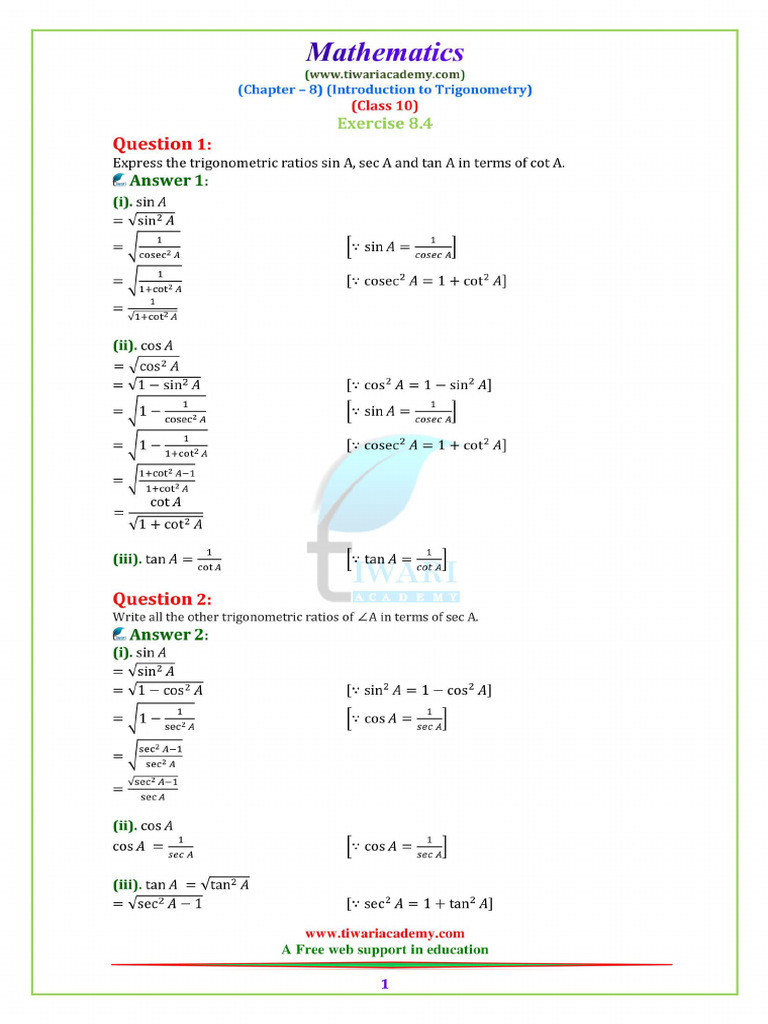 10 Maths NcertSolutions Chapter 8 4 | PDF