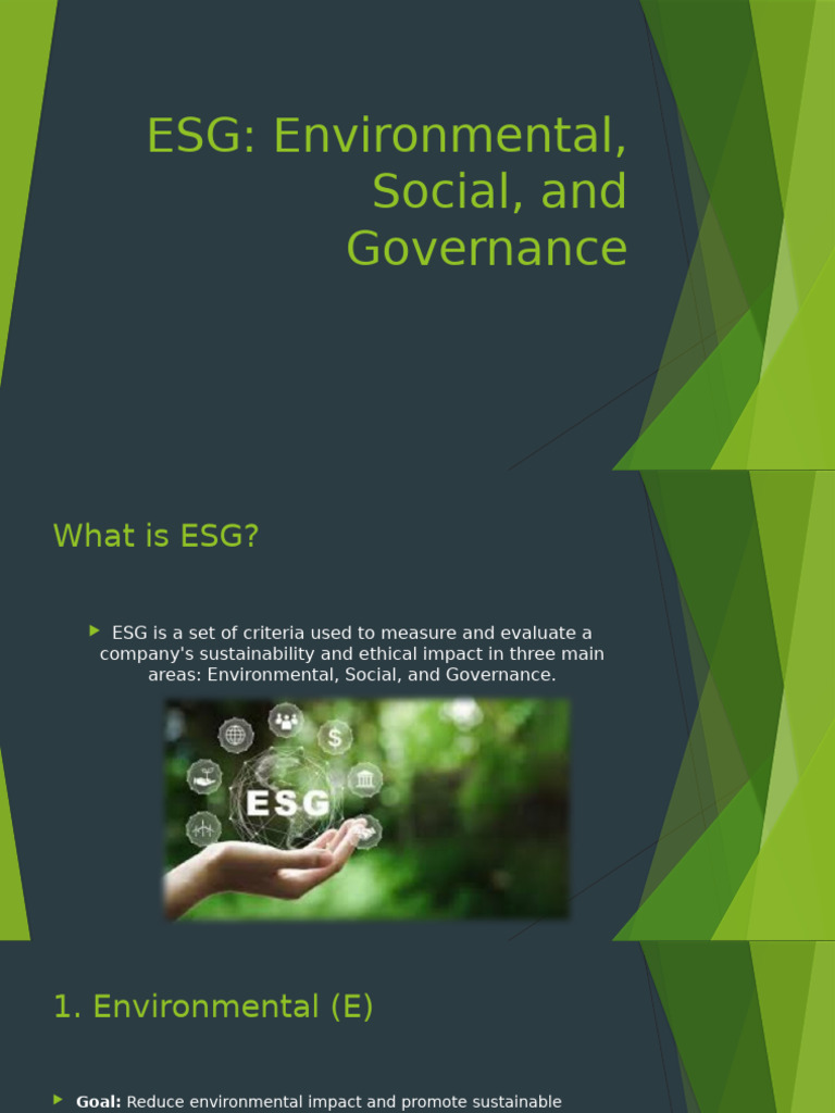 ESG: Environmental, Social, and Governance | PDF