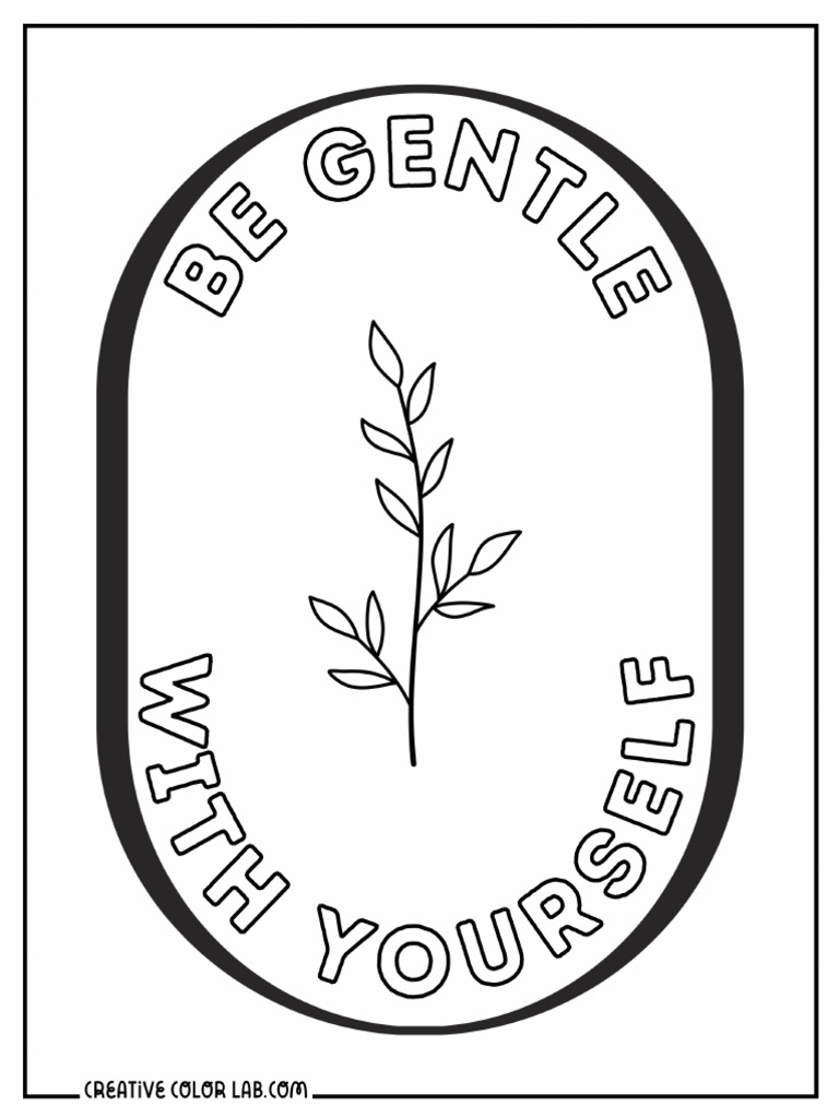Self Care Coloring Page For Middle School | PDF