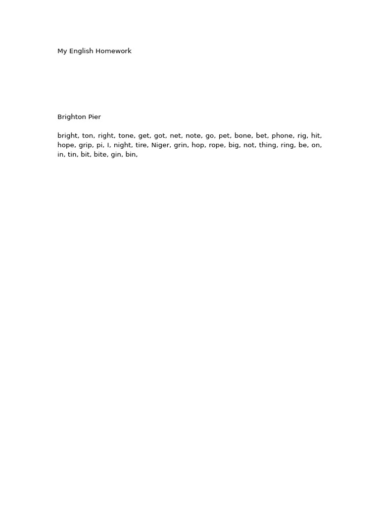 My English Homework | PDF