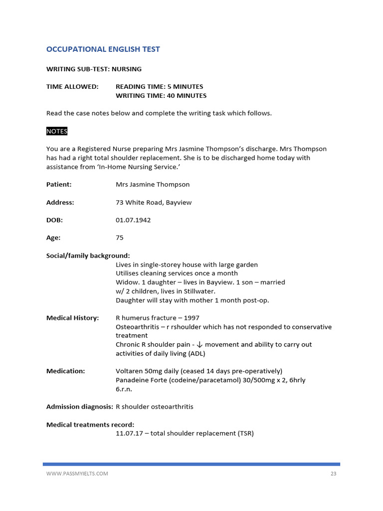 Nursing Discharge Referral Letter Guide | PDF | Physical Therapy | Shoulder