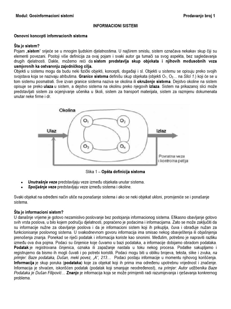 GIS - Predavanje Broj 1 | PDF