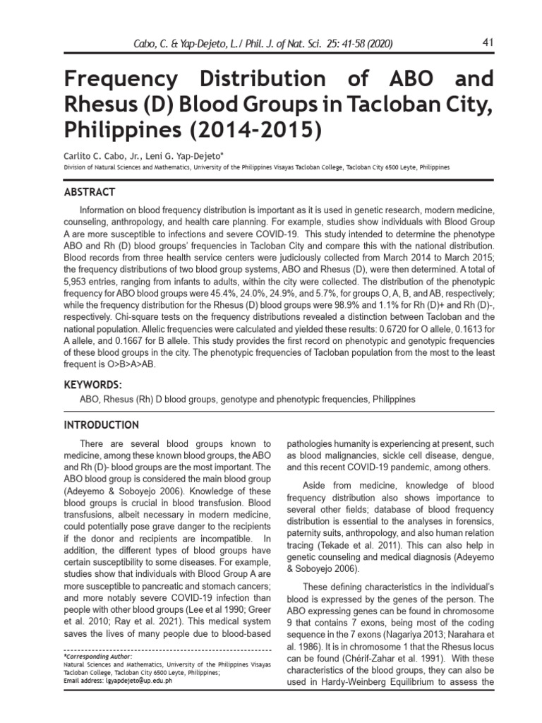 Galley Proof Cabo C Dejeto L. PJNS 41-58-2020 | PDF | Blood Type | Allele