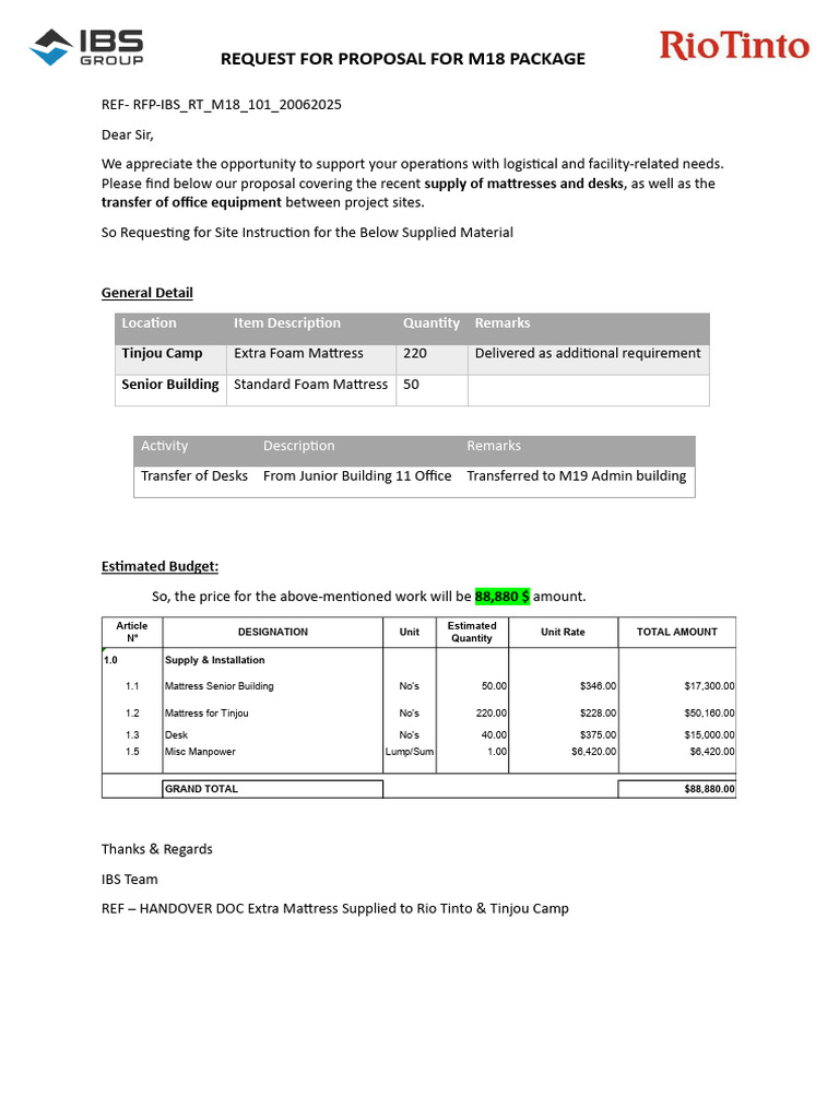 Rfp-Ibs RT M18 101 20062025 | PDF