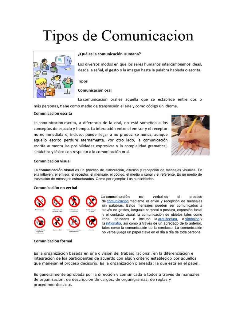 Tipos de Comunicacion | PDF | Comunicación | Comunicación humana