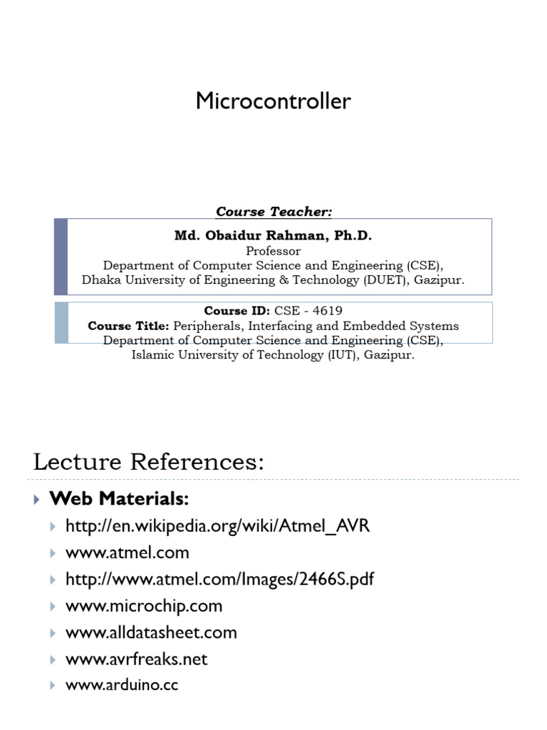 Lecture 3 (Microcontroller) | PDF | Microcontroller | Computer Engineering