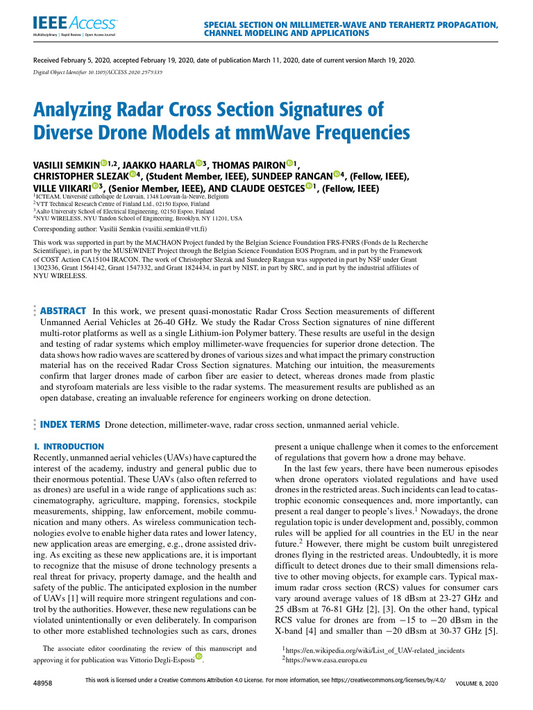 Analyzing Radar Cross Section Signatures of Diverse Drone Models at ...
