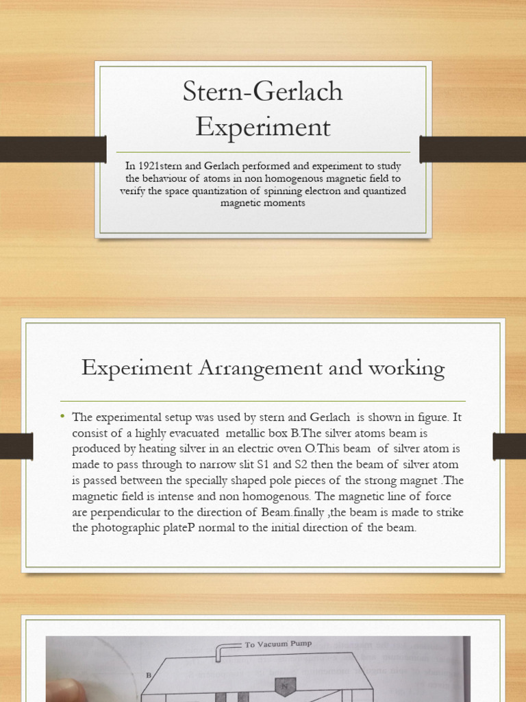 Stern-Gerlach Experiment Overview | PDF