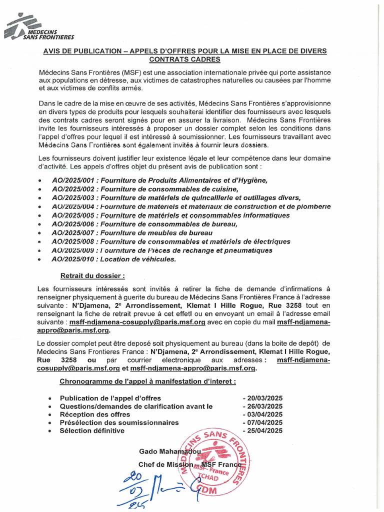 Avis de Publication Appels Doffres Pour La Mise en Place de Divers | PDF