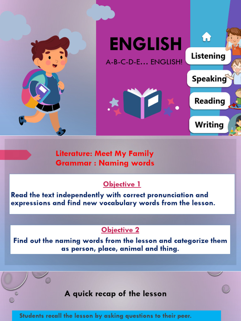 Meet My Family Naming Words | PDF | Grammar | Linguistics