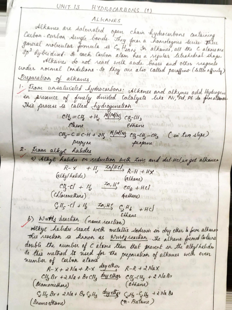 Class 11 Chapter 13 Hydrocarbons Alkanes & Alkenes Part 1 - 032322 | PDF