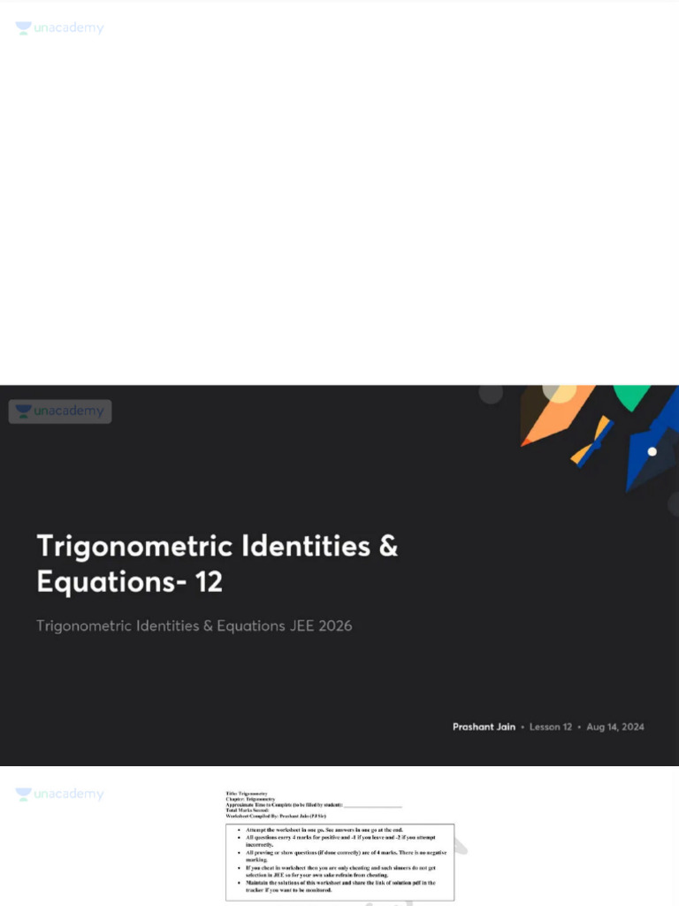 Trigonometric Identities Equations 12 With Anno | PDF