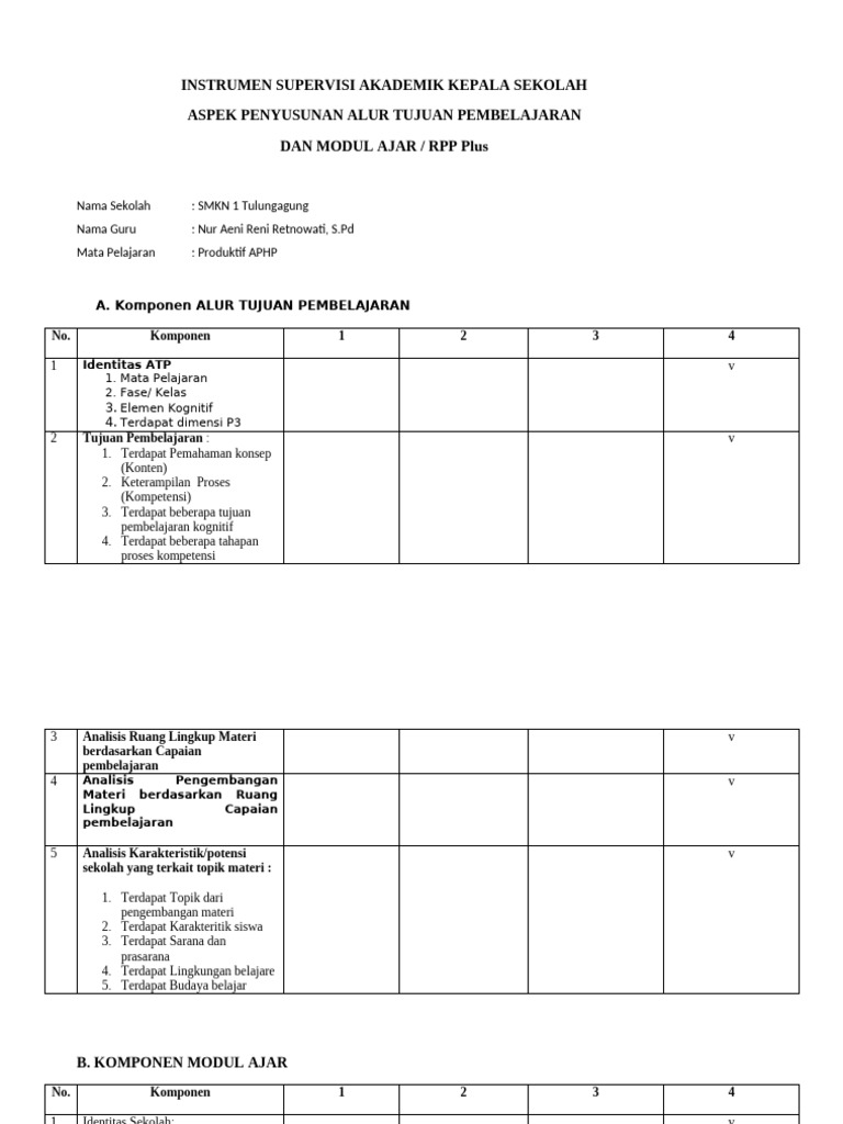 Modul Ajar Supervisi B Reni | PDF