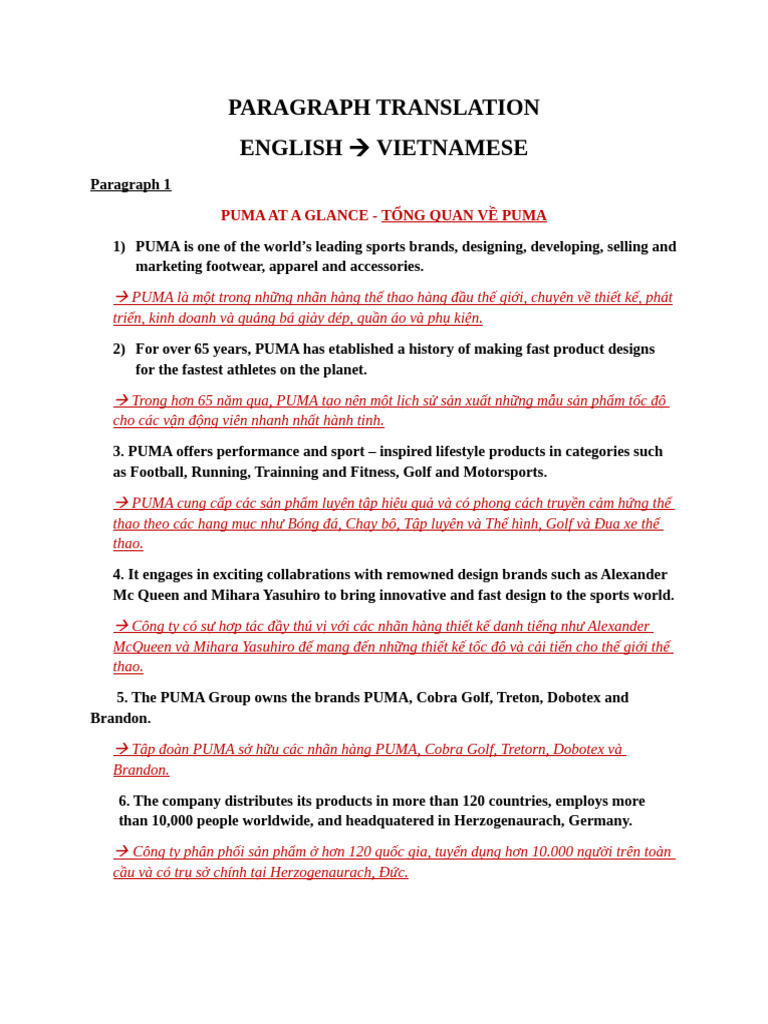 Paragraph Translation | PDF