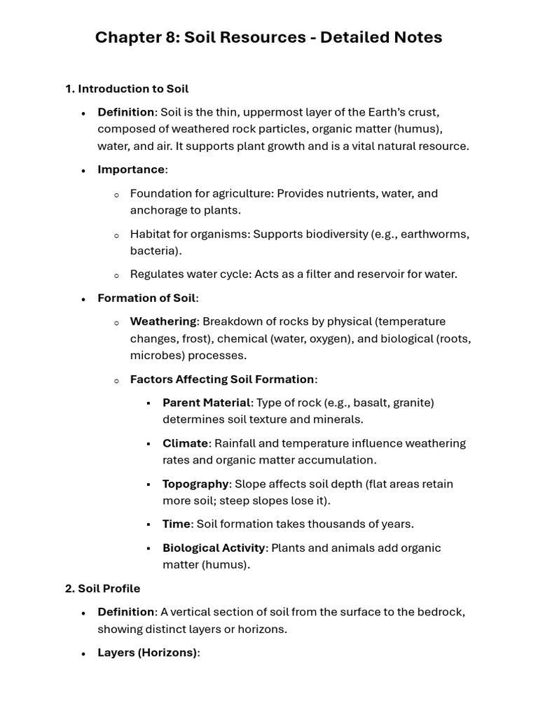 Soil Resources: Types and Conservation | PDF | Soil | Agriculture