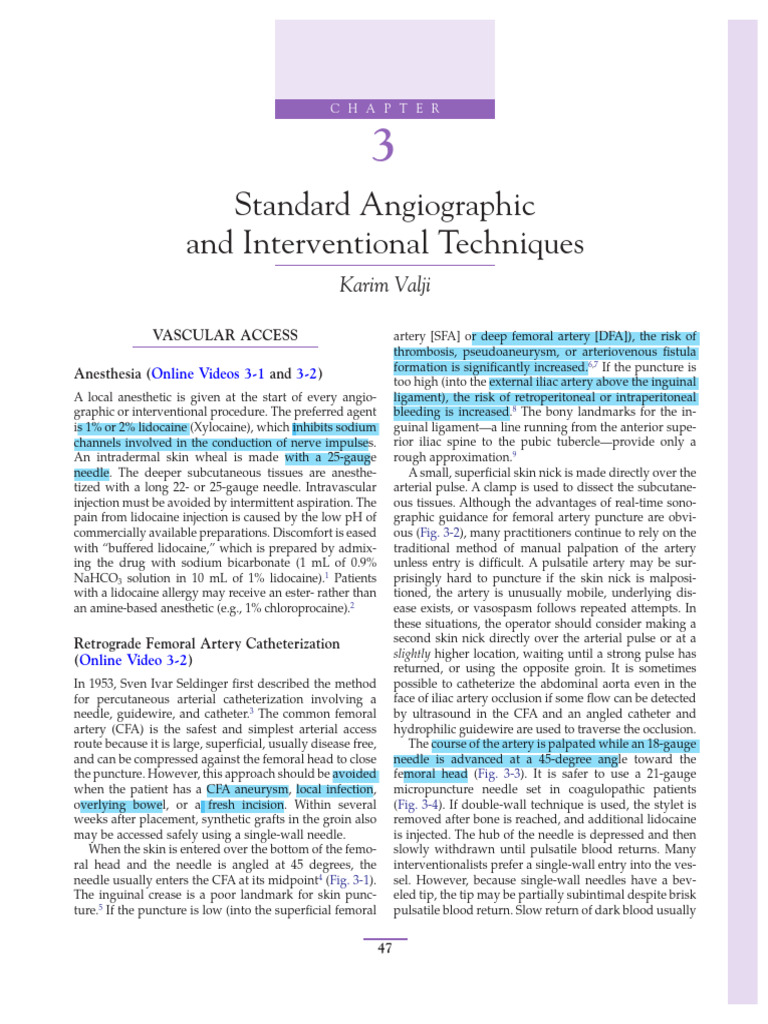 VALJI Standard Angiographic and Interventional Techniques | PDF | Vein ...